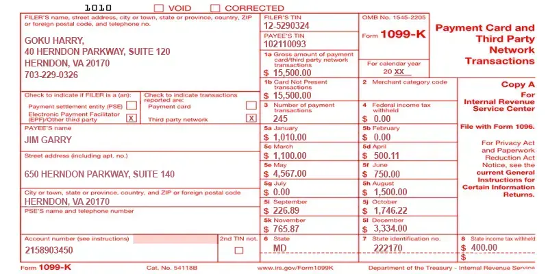 File Form 1099 K Online What Is Form 1099 K