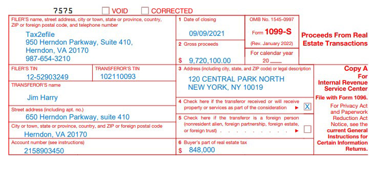E-file-Form-1099-S | IRS Form 1099-S | Proceeds from Real Estate ...